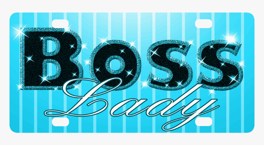Baby Blue Boss Lady Bling Classic License Plate - Graphic Design, HD ...