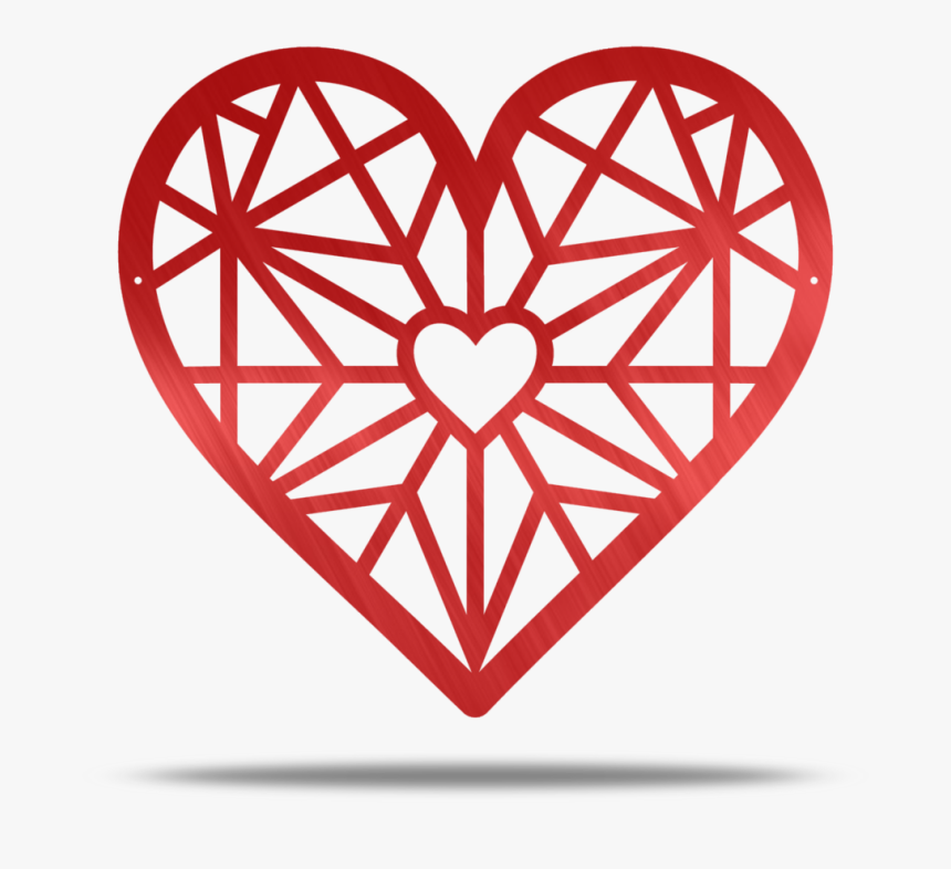 Geometric Heart Metal Wall Decor - Geometric Heart Transparent, HD Png ...