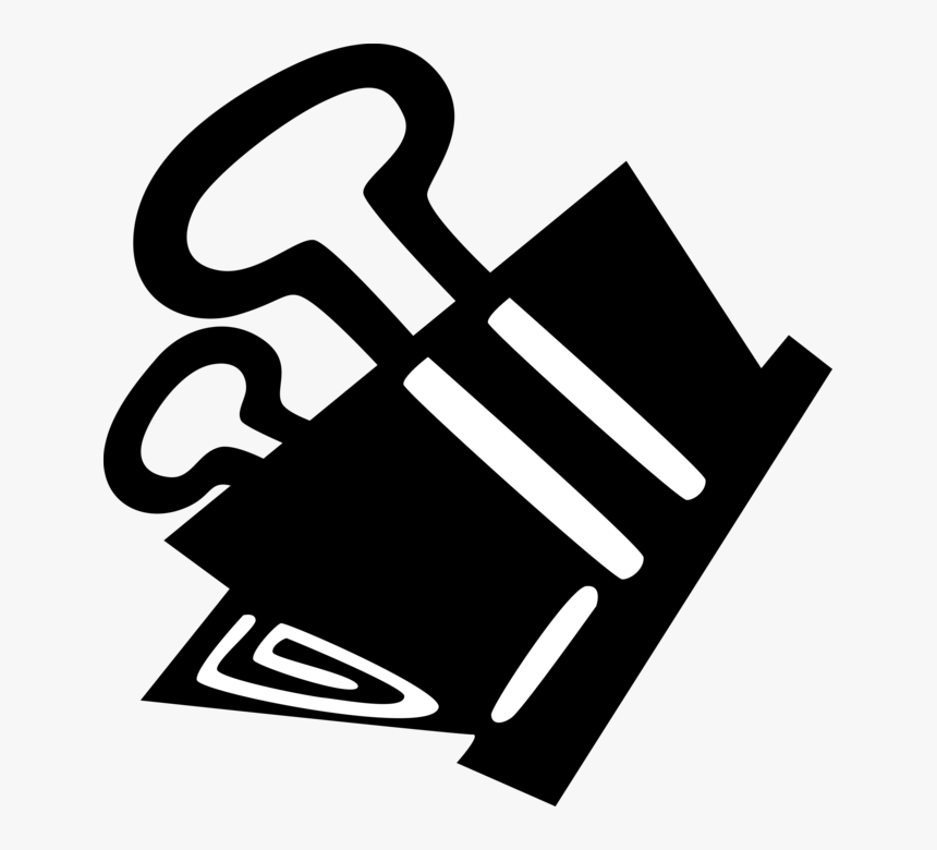 Vector Illustration Of Strong Metal Bulldog Binder, HD Png Download ...