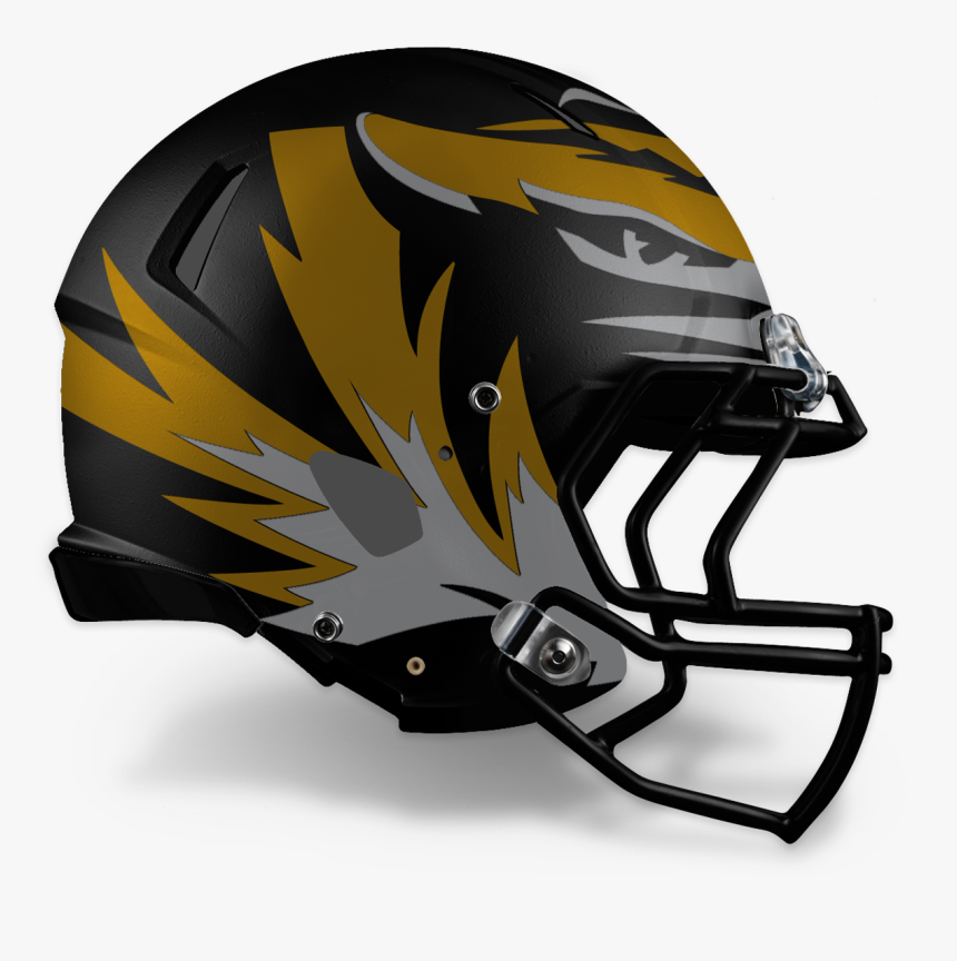 Large Tiger On Black - Tiger Striped Football Helmet, HD Png Download ...