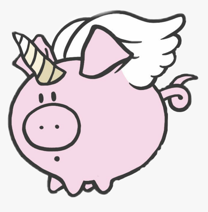 Cerdicorn Piggy Pig Unicorn Sticker - Unicorn Pig Png, Transparent Png ...