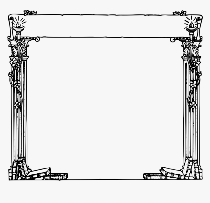 Picture Frame,line Art,area - Roman Border Png, Transparent Png ...
