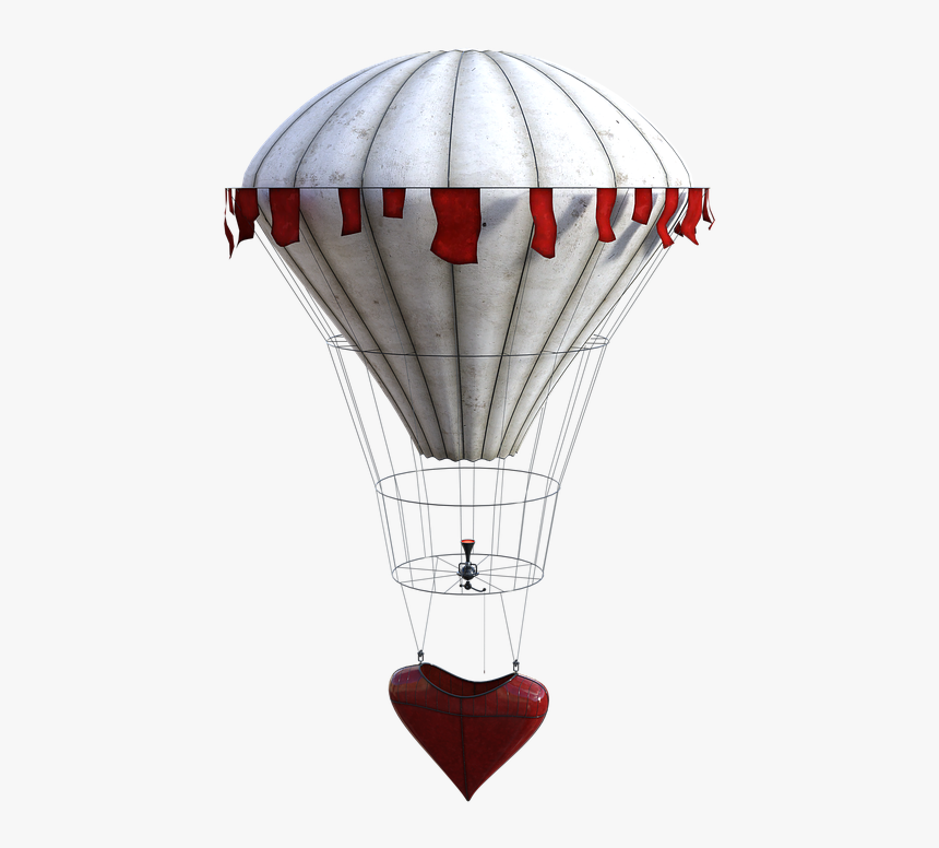 Balloon, Hot Air, Heart, White, Red, Strings, Fly - Hot Air Balloon ...