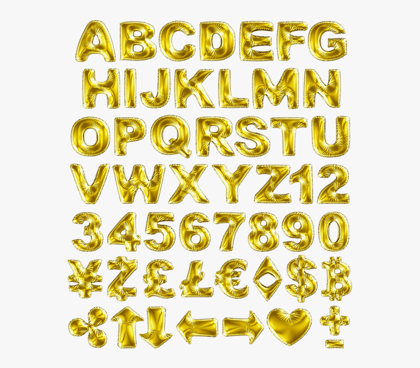 Golden Balloon Font Png, Transparent Png , Transparent Png Image - PNGitem
