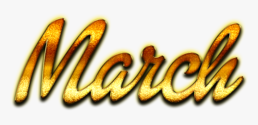 March Golden Letters Name Png - Graphic Design, Transparent Png ...