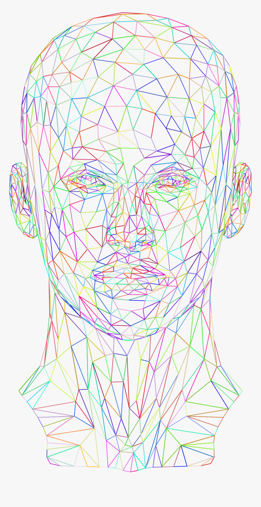 Transparent Human Head Clipart - Low Poly Wireframe Png, Png Download ...