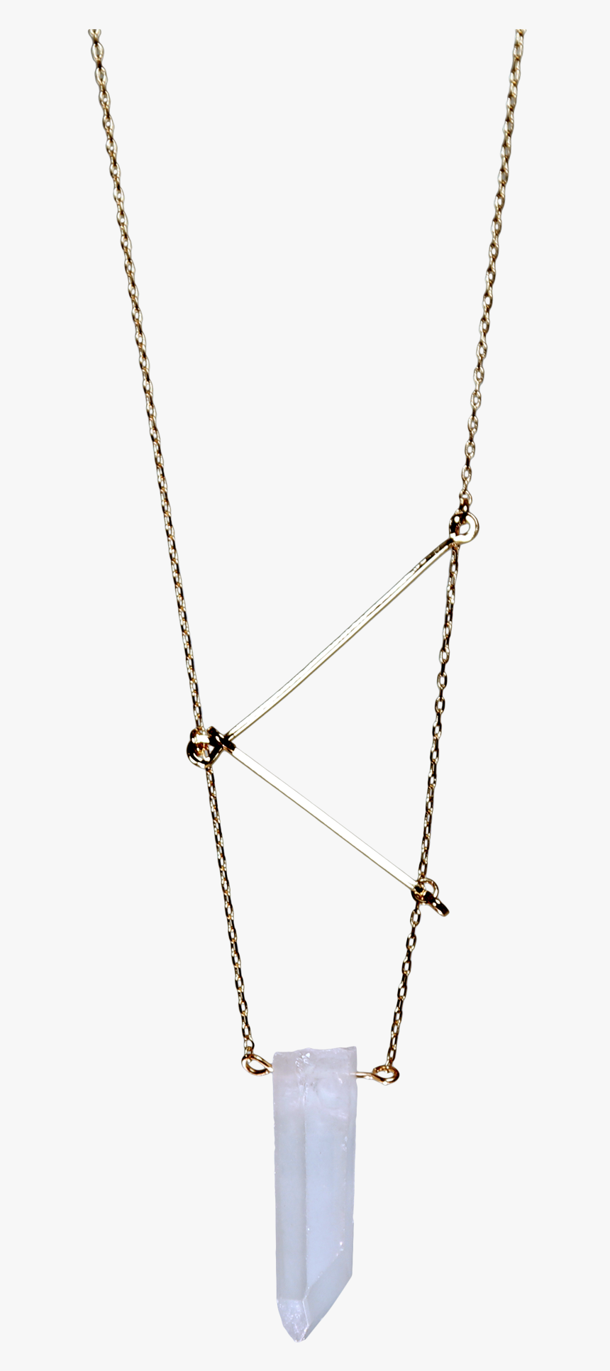 Clear Quartz Geometric Necklace - Necklace, HD Png Download ...