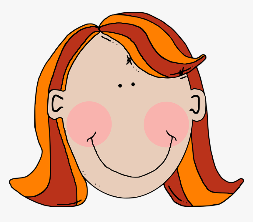 Girl Head Face Child Teenage Animation - Red Hair Clip Art, HD Png ...