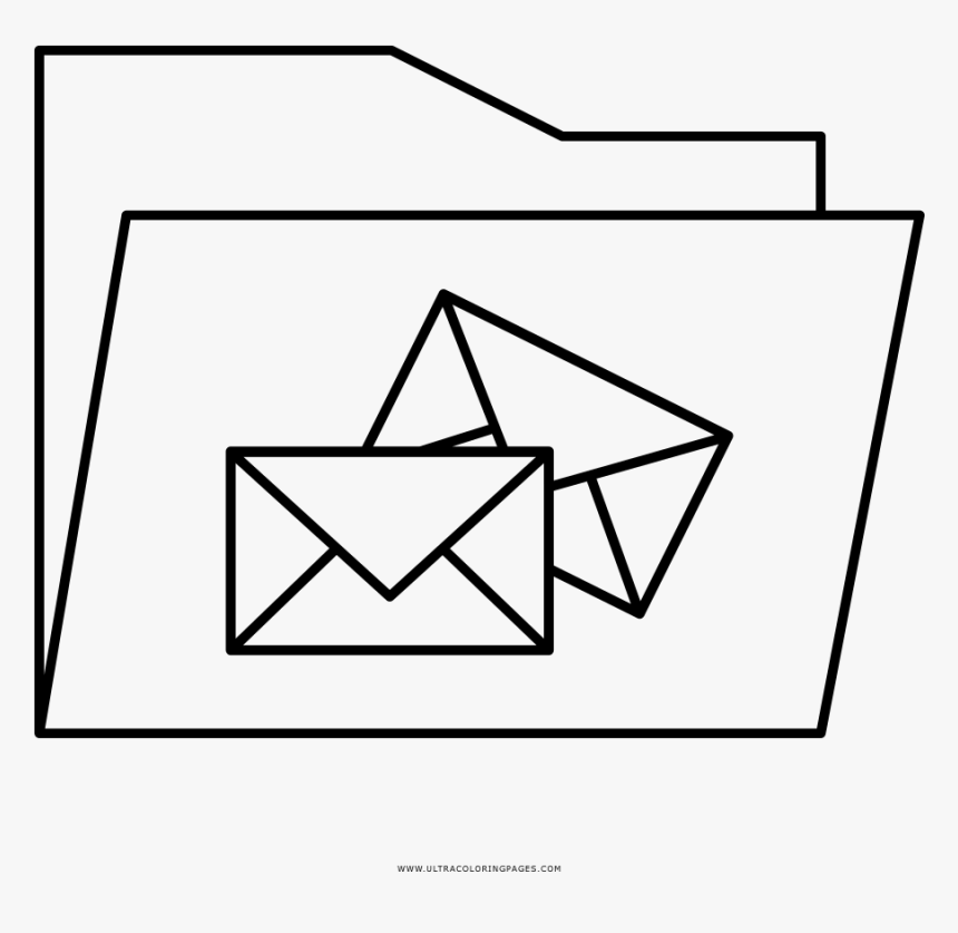 Letters Folder Coloring Page - Mail Icon Free Vector, HD Png Download ...