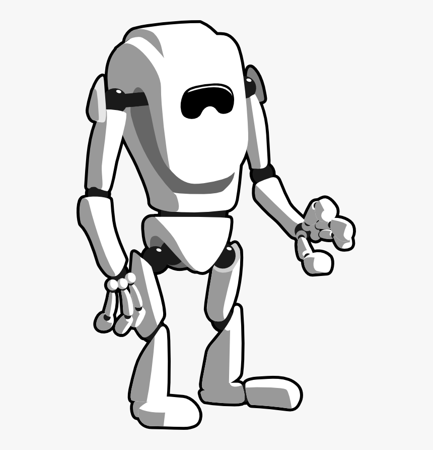 Vector Robotics Black And White - Art On Robot Black And White, HD Png ...