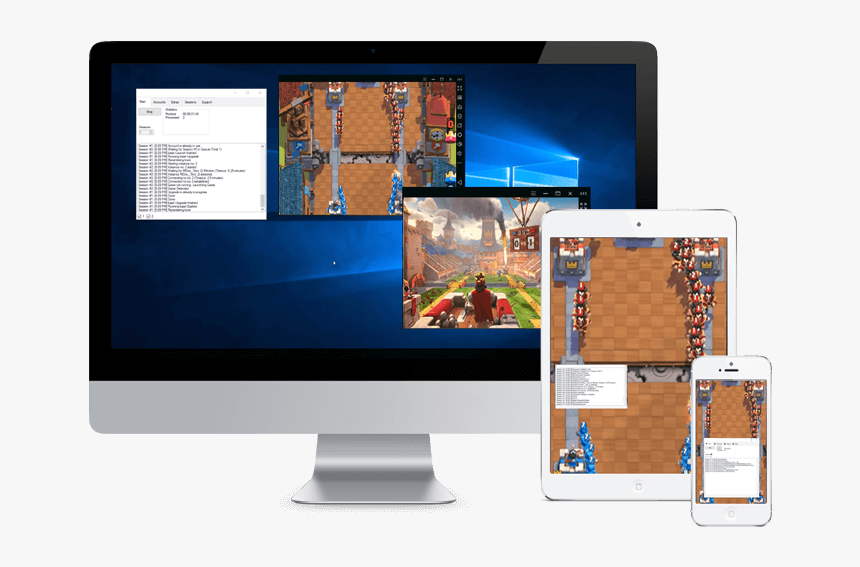 Clash Royale Bot Overview - Led-backlit Lcd Display, HD Png Download ...