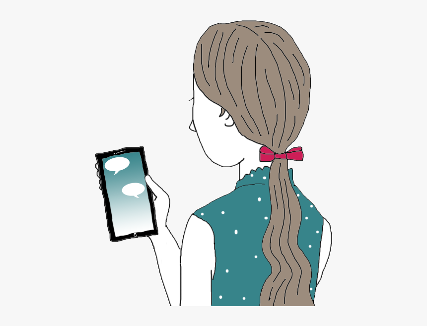 Texting - Girl Texting Illustration Png, Transparent Png , Transparent ...