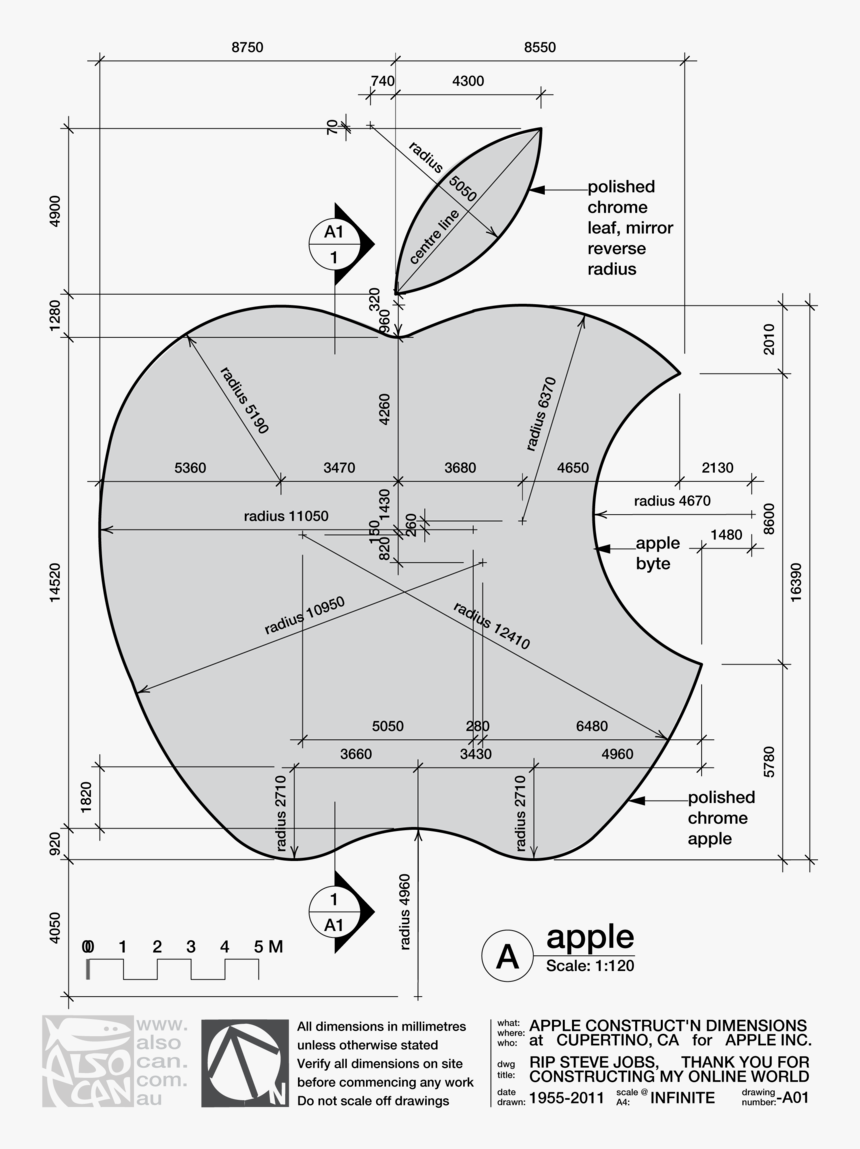 Apple Logo Explanation - Apple Logo Construction, HD Png Download ...