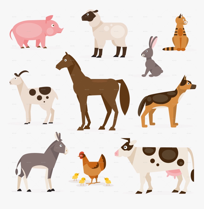 Cattle Horse Livestock Farm - Farm Animal Vector Png, Transparent Png ...
