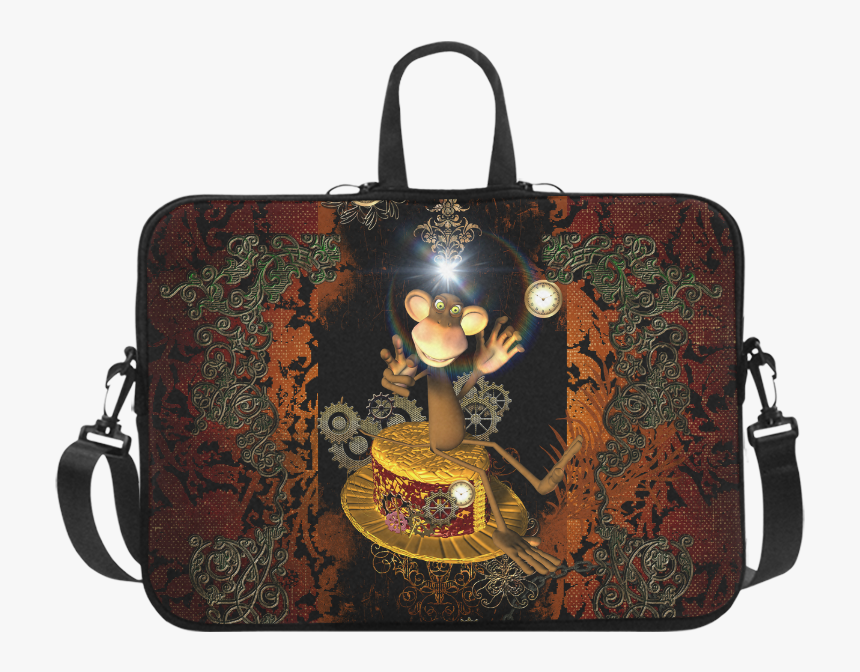 Steampunk, Funny Monkey Laptop Handbags 17 - Handbag, HD Png Download ...