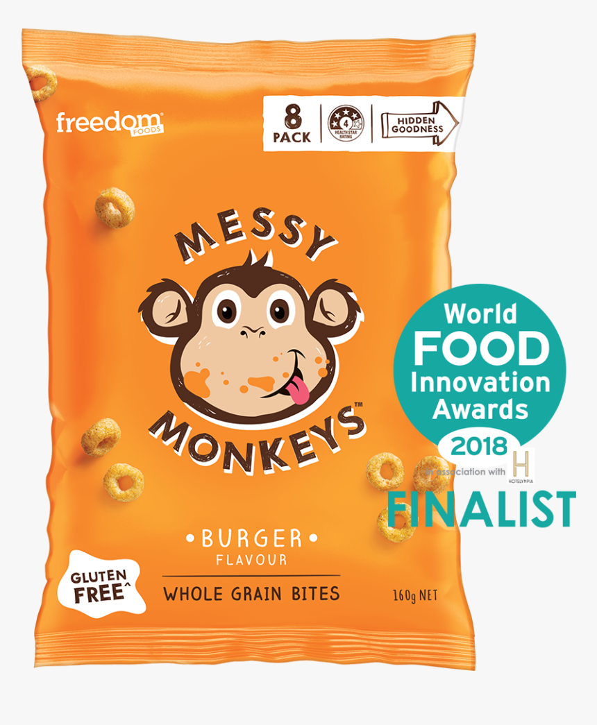 Messy Monkeys Burger Flavour - Messy Monkeys Cheese, HD Png Download ...