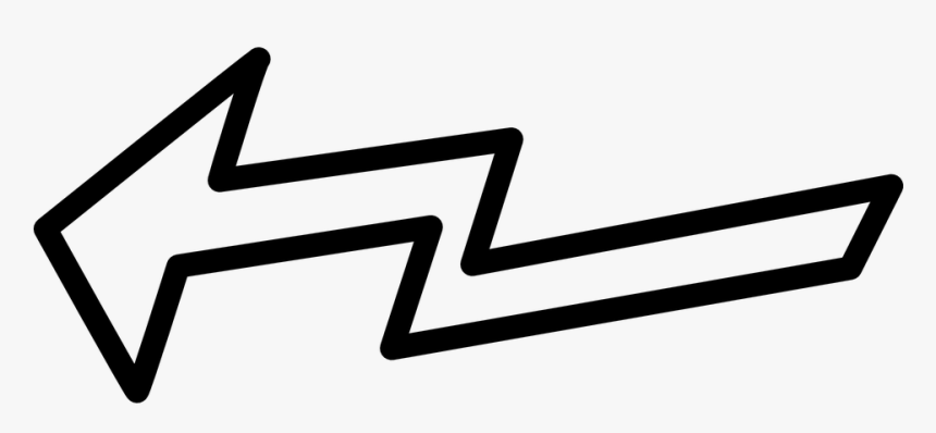 Arrow, Left, Lightning, Shape, Sign, Symbol - White Lightning Arrow Png ...