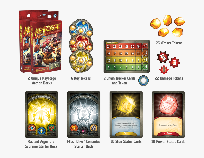 Keyforge Starter Set Tokens, HD Png Download , Transparent Png Image ...