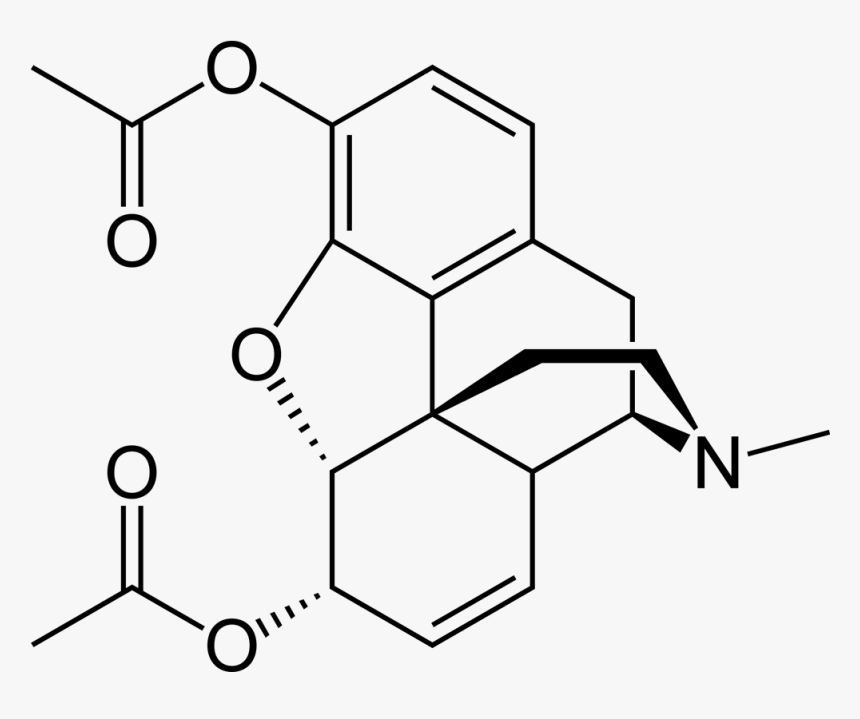 Heroin Crc 2d Skeletal - 2d Structure Of Heroin, HD Png Download ...