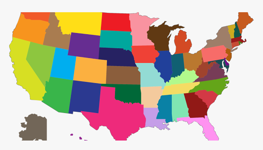 Most Popular Color By State Clipart , Png Download - Map Of United ...