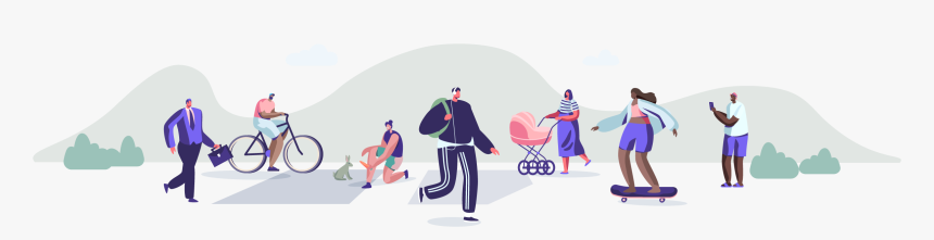 Large Illustration Of Active People - Illustration, HD Png Download ...