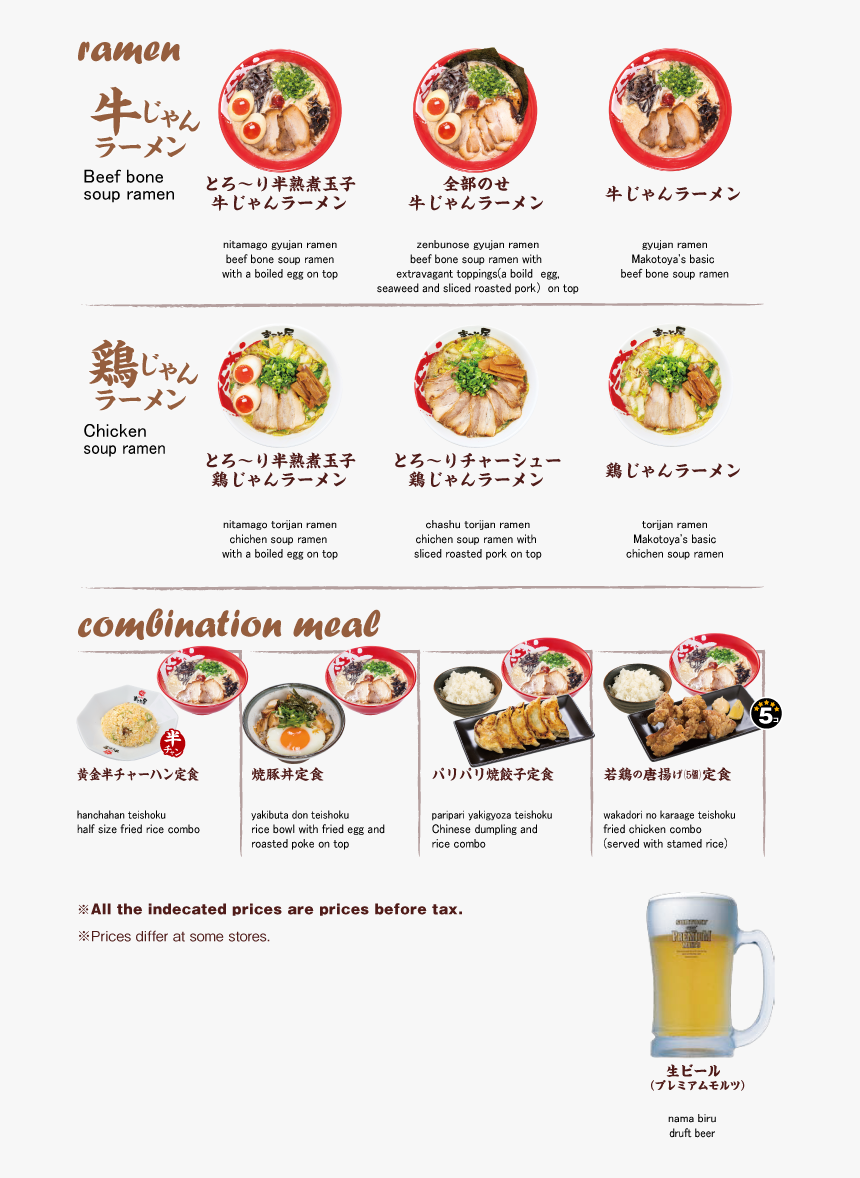 Ramen Menu - Dish, HD Png Download , Transparent Png Image - PNGitem