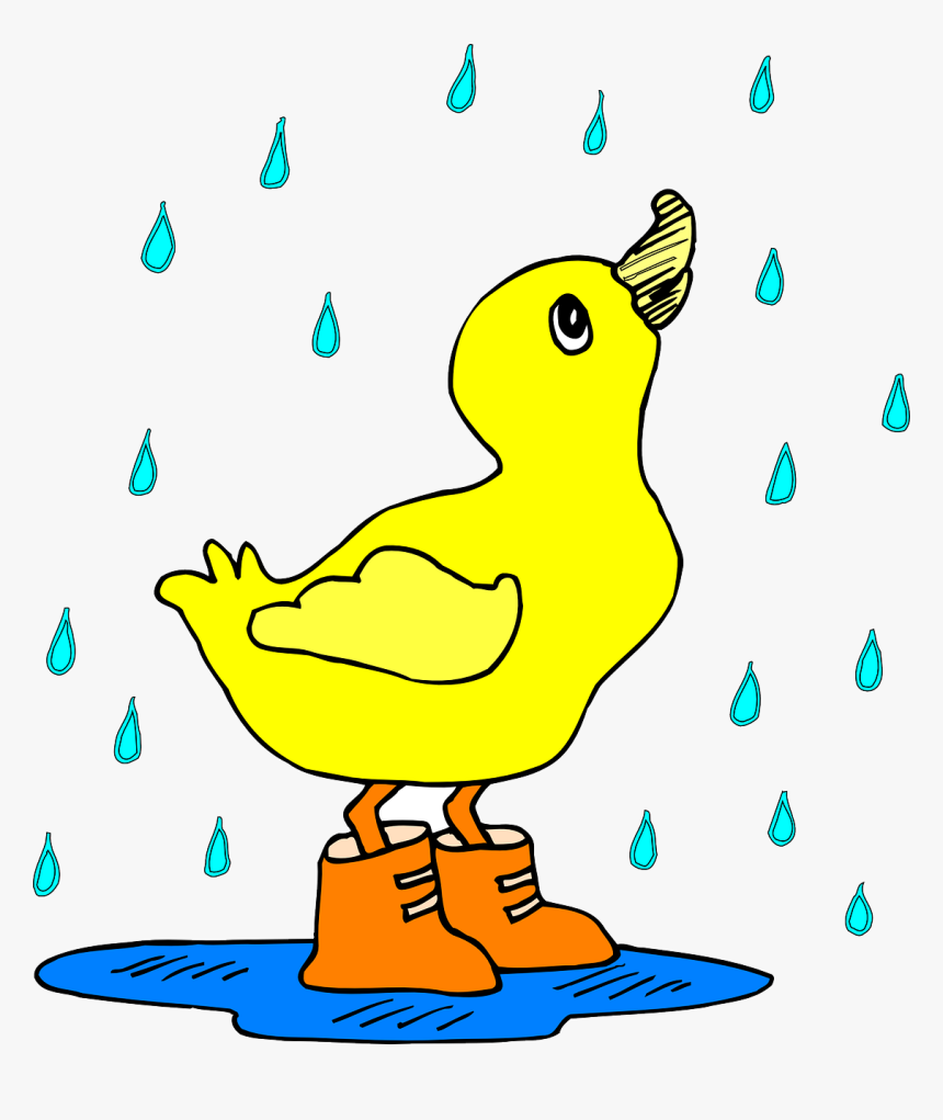 Duck In The Rain Svg Clip Arts - Duck In The Rain Cartoon, HD Png ...