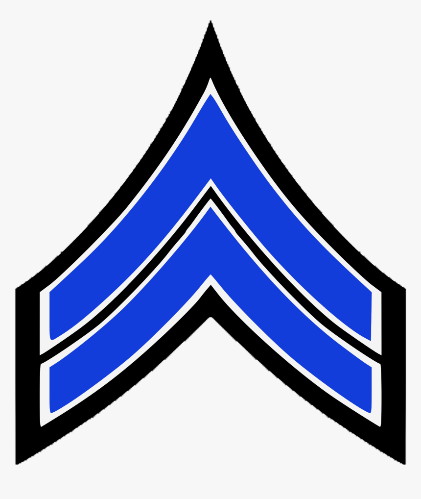 Blue Chevron Corporal Rank - Police Sergeant Stripes, HD Png Download ...