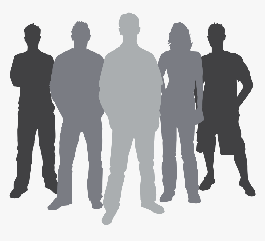 Group People Silhouette Clipart - Group Of 5 Silhouette, HD Png ...
