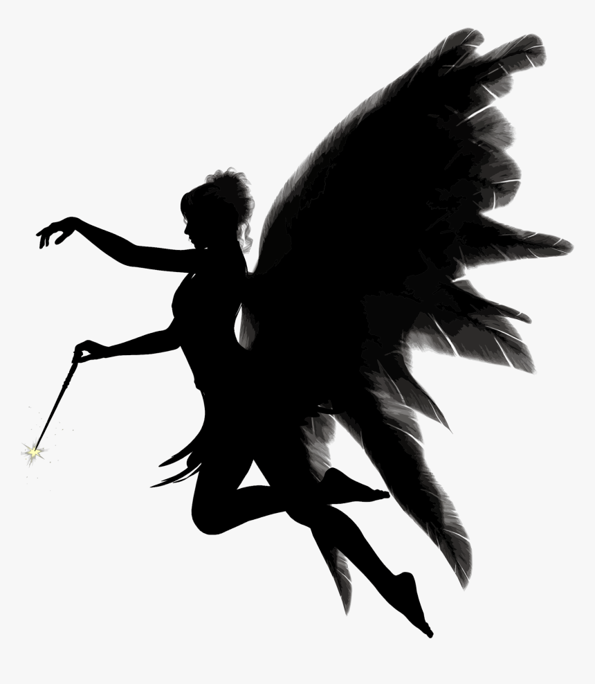 Silhouette,monochrome Photography,supernatural Creature - Dark Angel ...