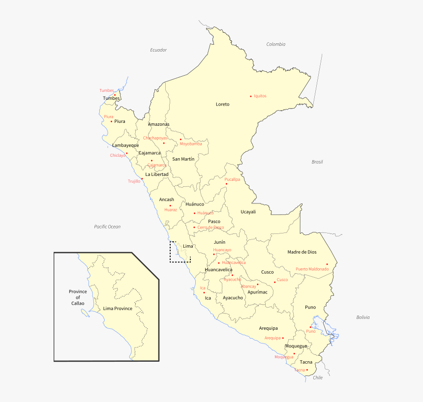 Administrative Divisions Of Peru - Atlas, HD Png Download , Transparent ...