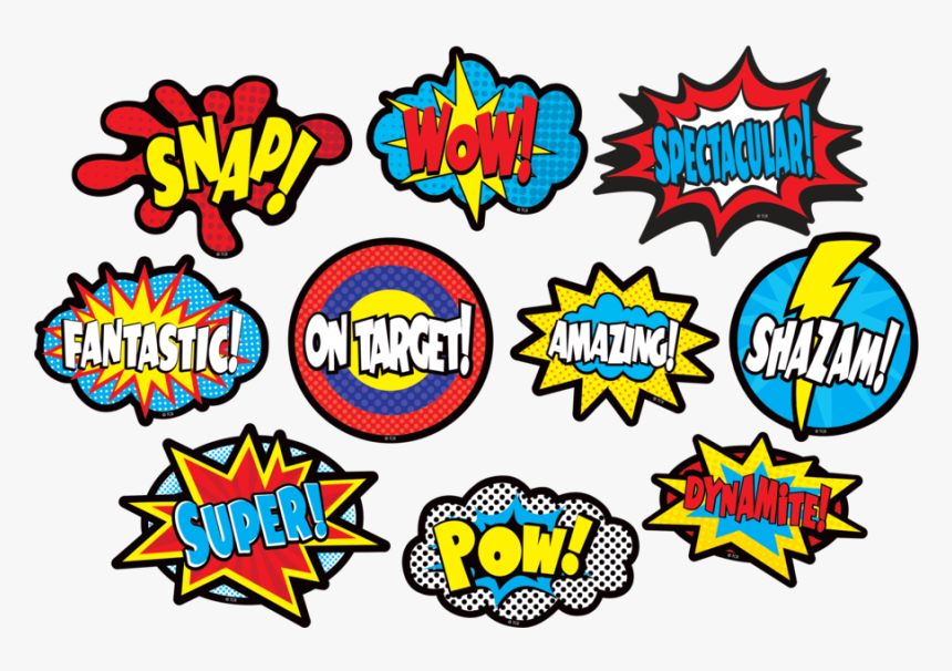 Clingy Thingies Superhero Sayings Accents - Superhero Sayings Accents ...