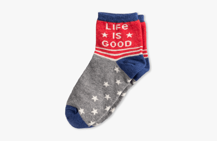 Kids Life Is Good Stars & Stripes Quarter Socks - Sock, HD Png Download ...
