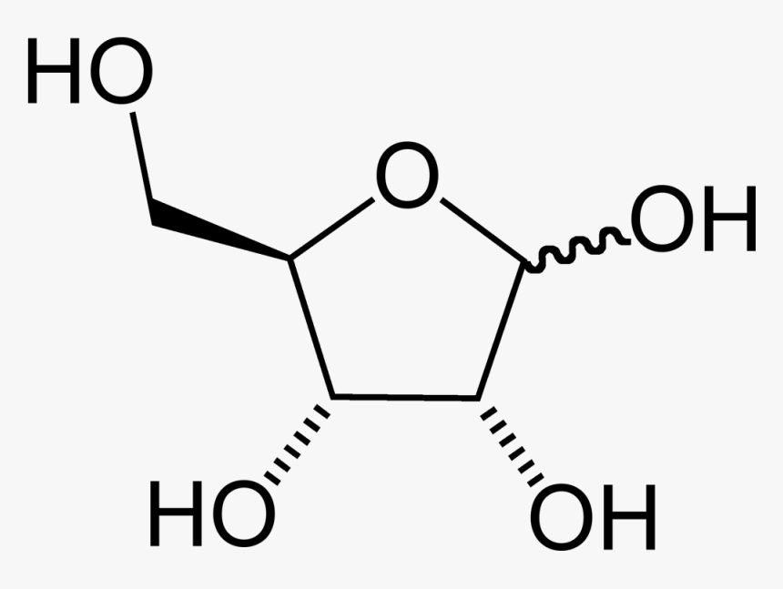 Ribofuranose 2d Skeletal - Chemical Structure Of Lemon Juice, HD Png ...