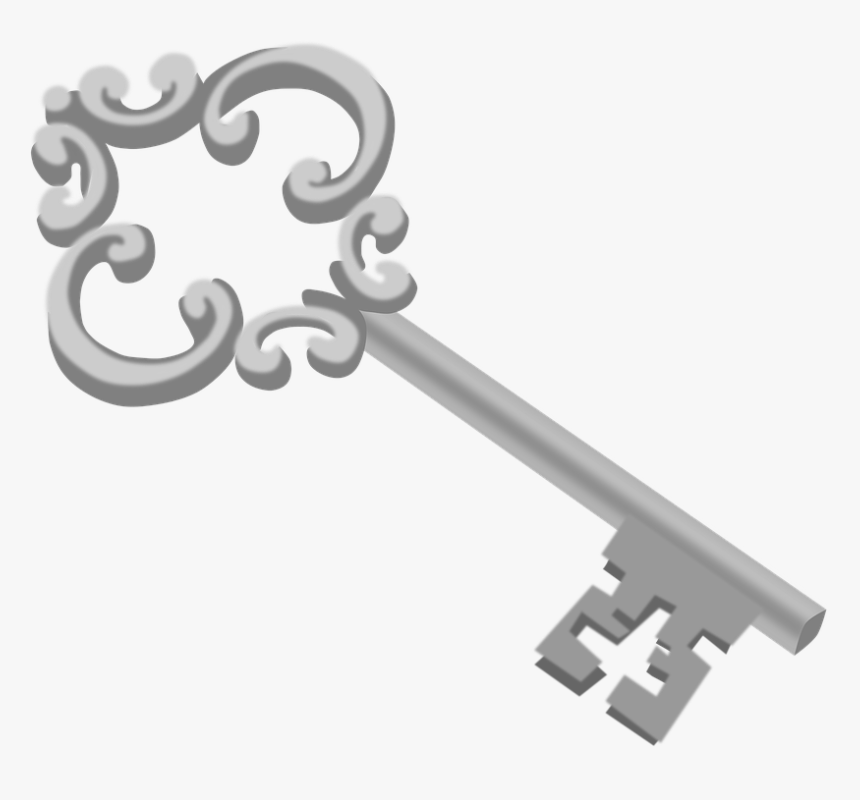 Decorated, Key, Lock, Metal, Silver - Silver Key Transparent Background ...
