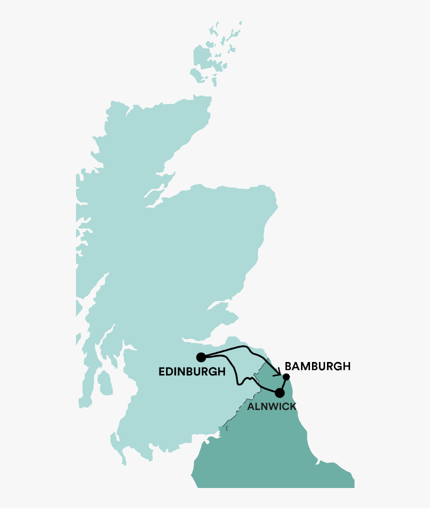 Castles & Broomsticks Tour Map - Scotland Road Trip 5 Days, HD Png ...