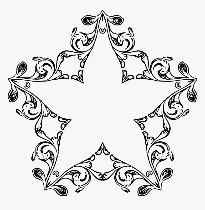 Vintage Floral Extended - Line Art, HD Png Download , Transparent Png ...