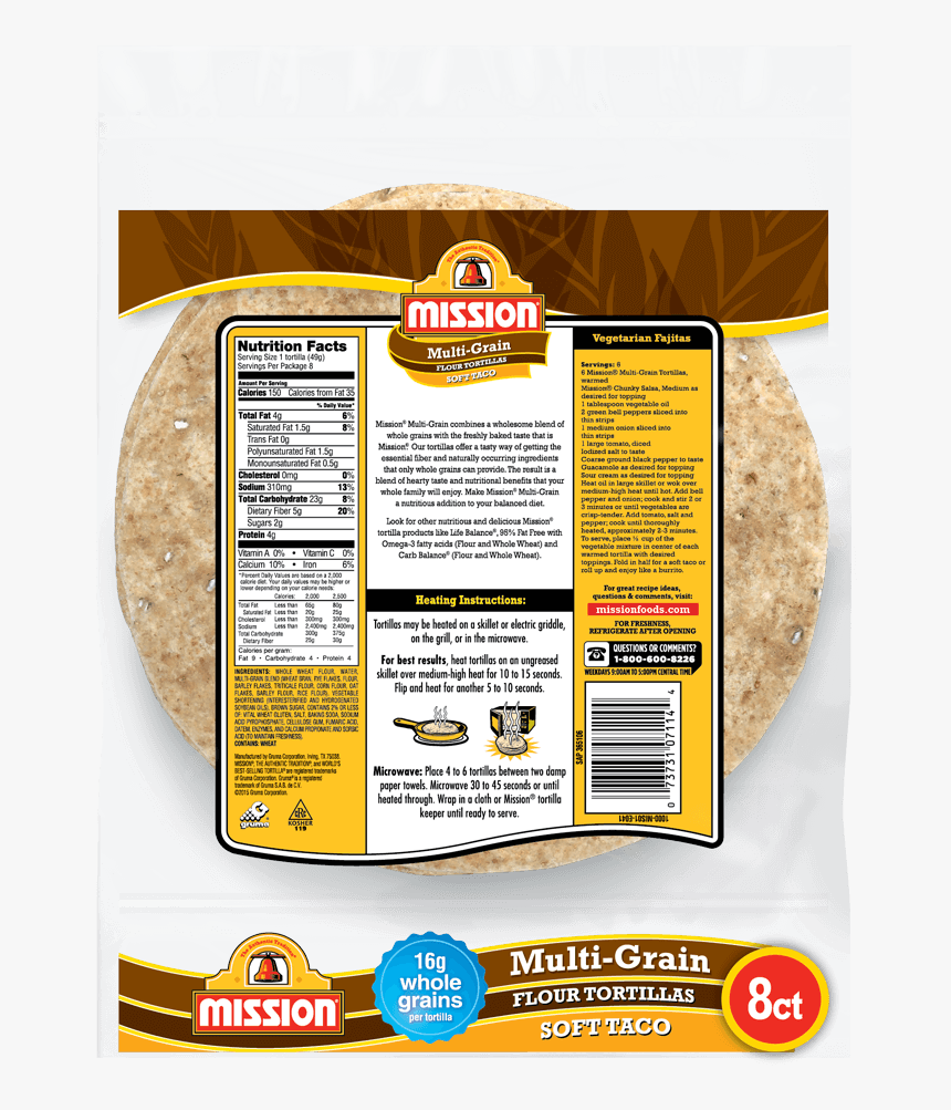 Multigrain Soft Taco Flour Tortillas Mission Foods - Mission Multigrain ...