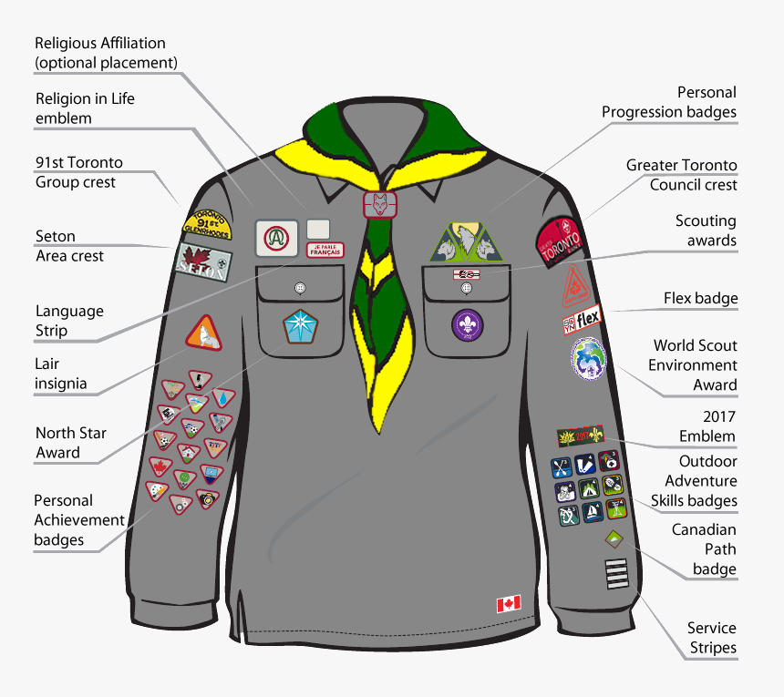 Cub Scout Uniform - Cub Uniform Badge Placement, HD Png Download ...