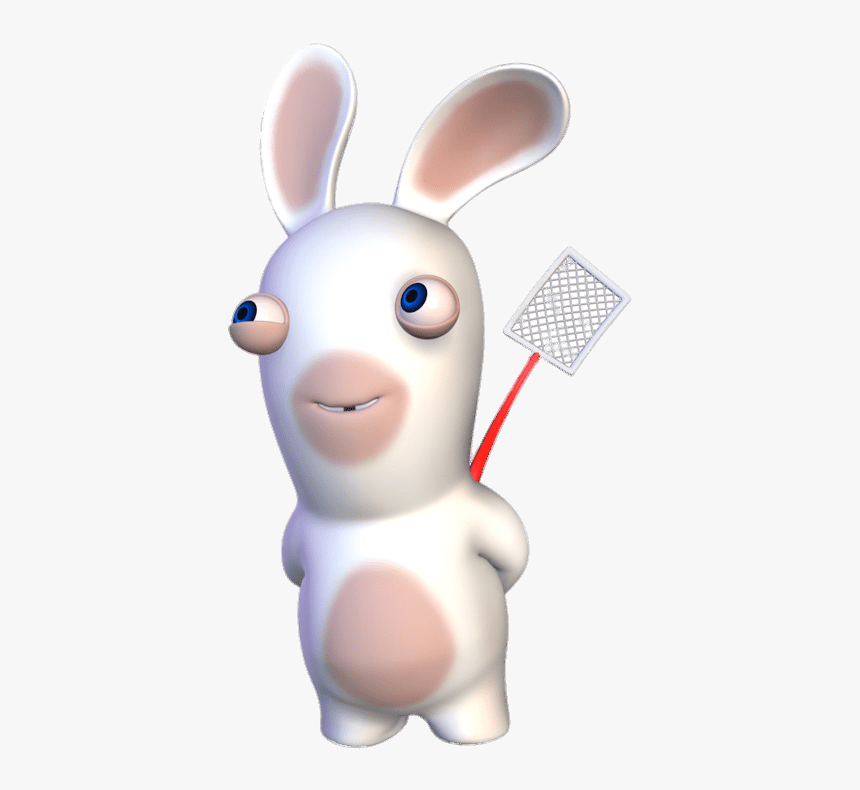 Rabbid Holding Flyswapper - Rayman Raving Rabbids, HD Png Download ...