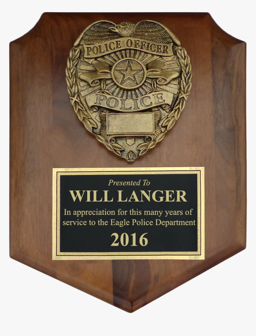 Law Enforcement Plaque Of Appreciation, HD Png Download , Transparent ...