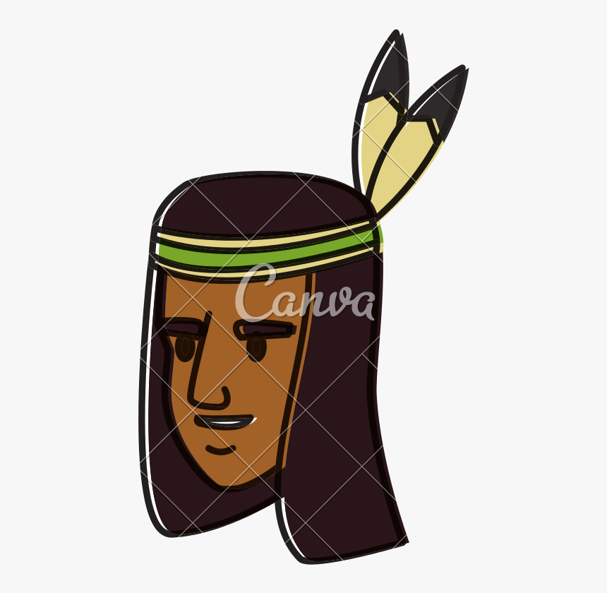 American Indian Face - Cartoon, HD Png Download , Transparent Png Image ...