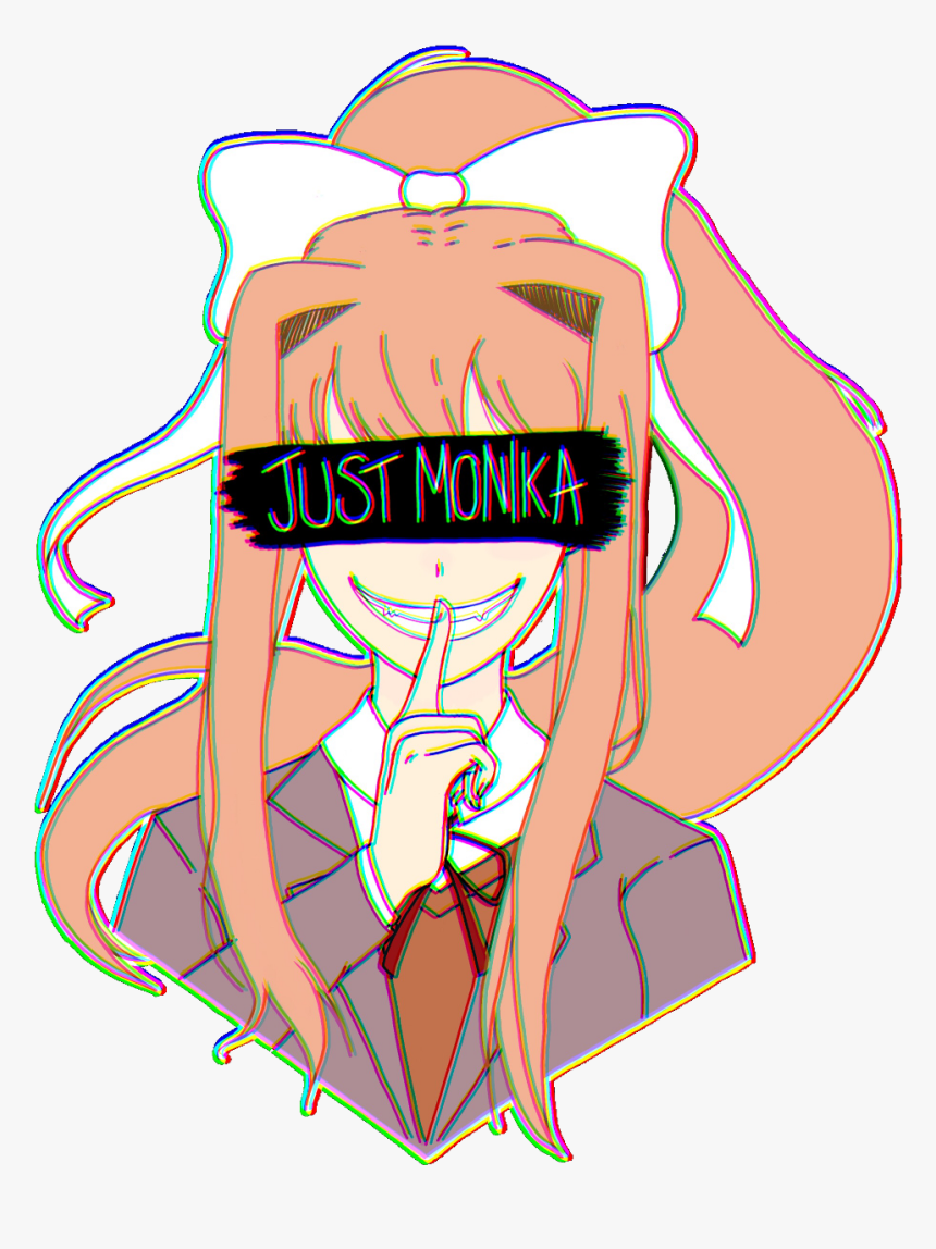 Clip Art Monika Glitch - Ddlc Scary Ddlc Monika, HD Png Download , Transparent Png Image - PNGitem