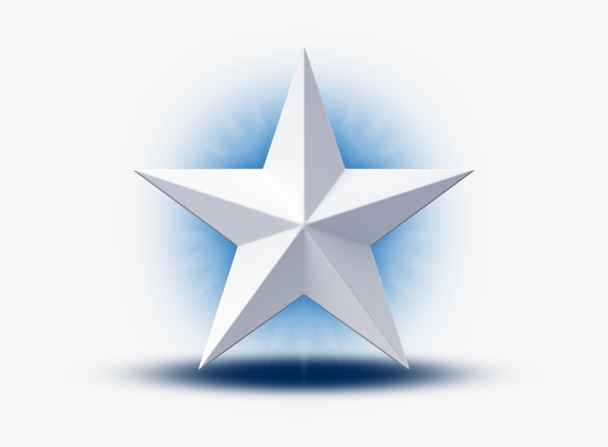 3d White Benefit Star Featuredcontent - 3d White Star Png, Transparent ...