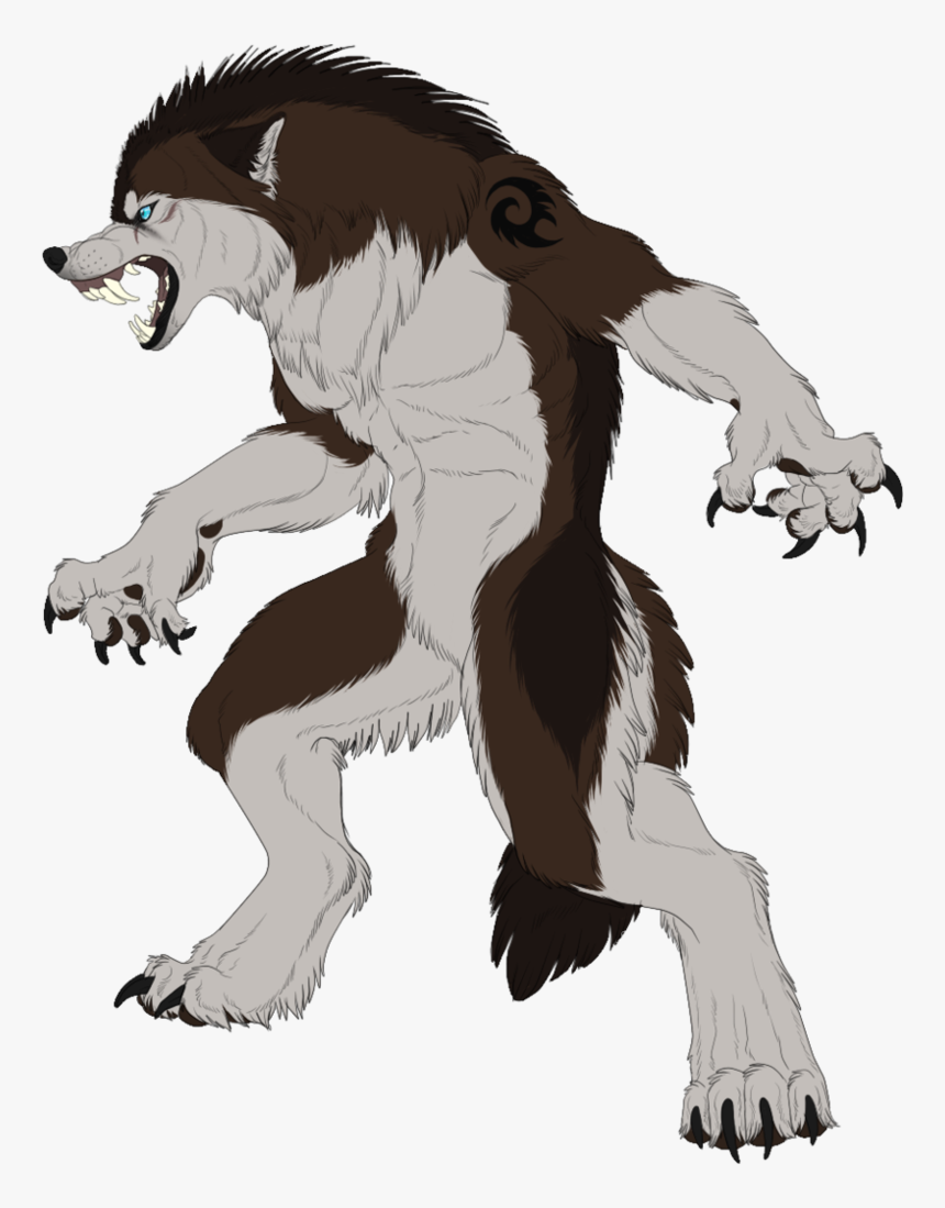 Drawn Wolfman Mixed Animal, HD Png Download , Transparent Png Image ...