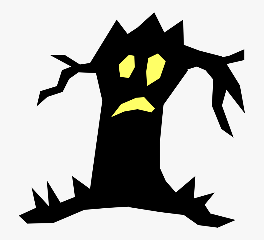 Vector Illustration Of Halloween Spooky Tree, HD Png Download ...