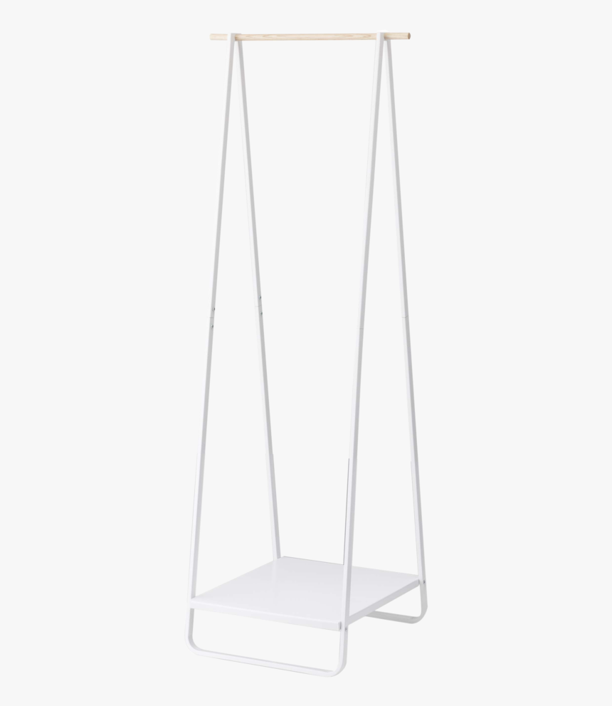 White Yamazaki Freestanding Clothing Rack With Wooden, HD Png Download ...