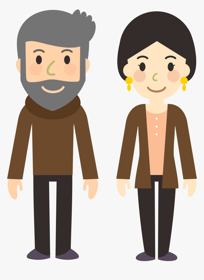 And Standing Style Men Cartoon Animation Flattened, HD Png Download ...