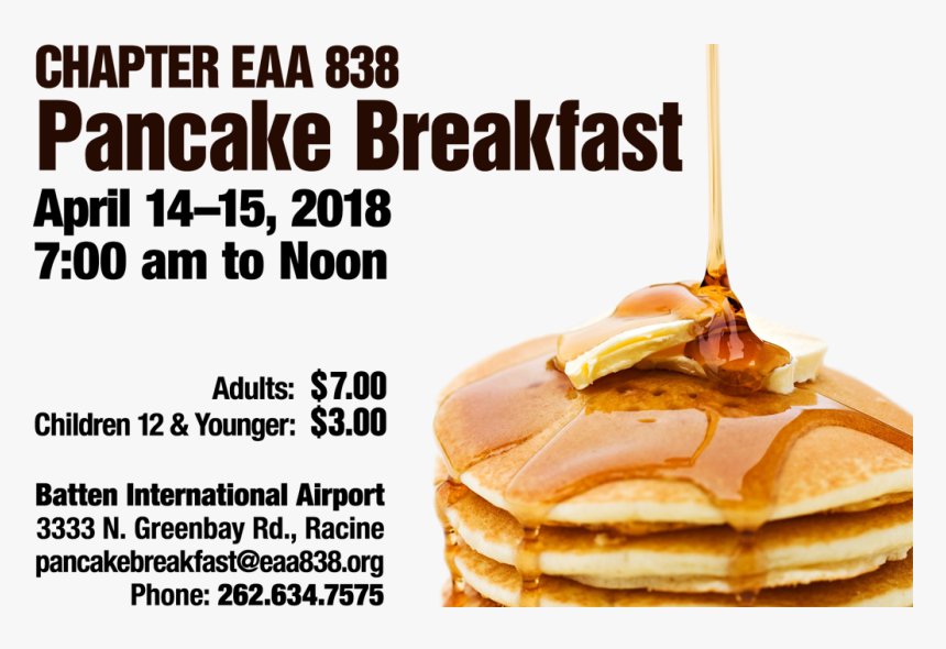 Eaa Chapter 838 Pancake Breakfast - Fliers On Pancake, HD Png Download , Transparent Png Image ...