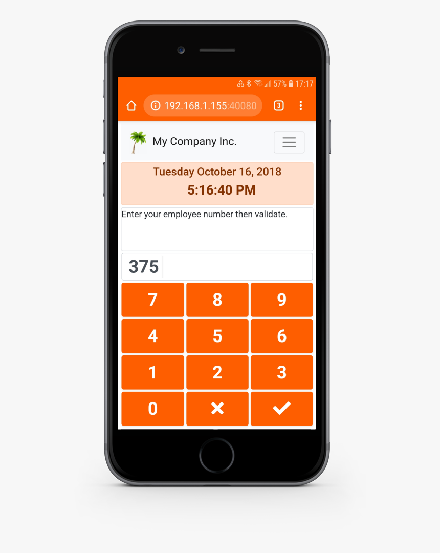 Timeclock On Smartphone - Mobile Phone, HD Png Download , Transparent ...
